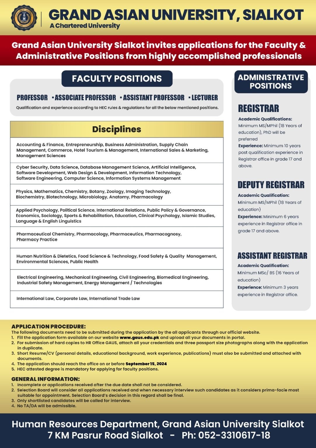 Career – Grand Asian University Sialkot..!