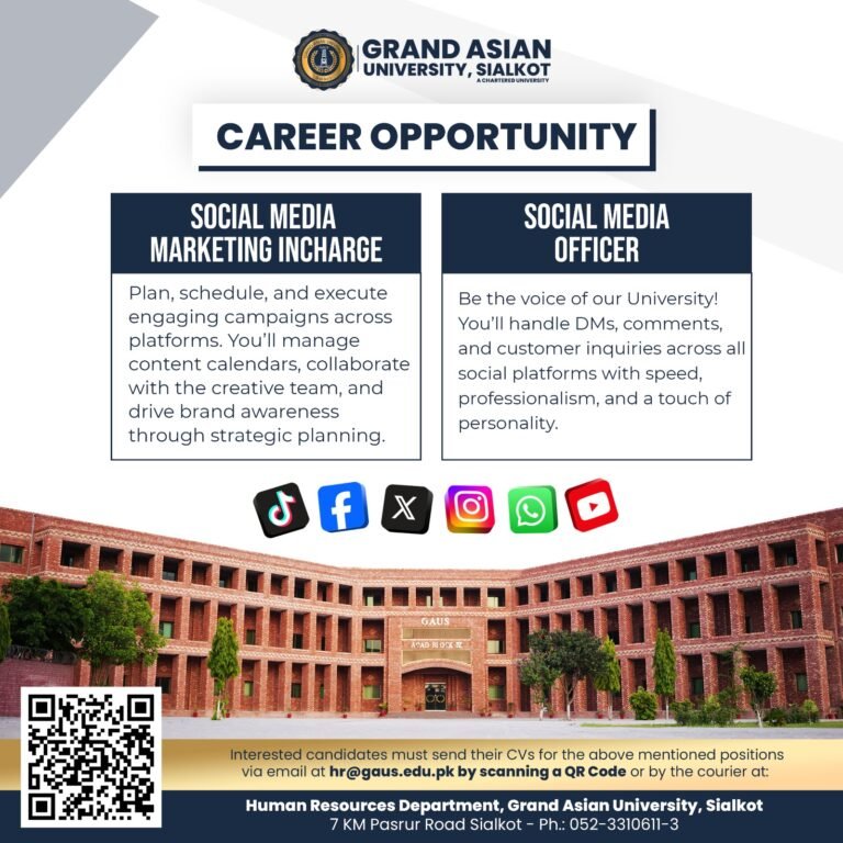 Career – Grand Asian University Sialkot..!