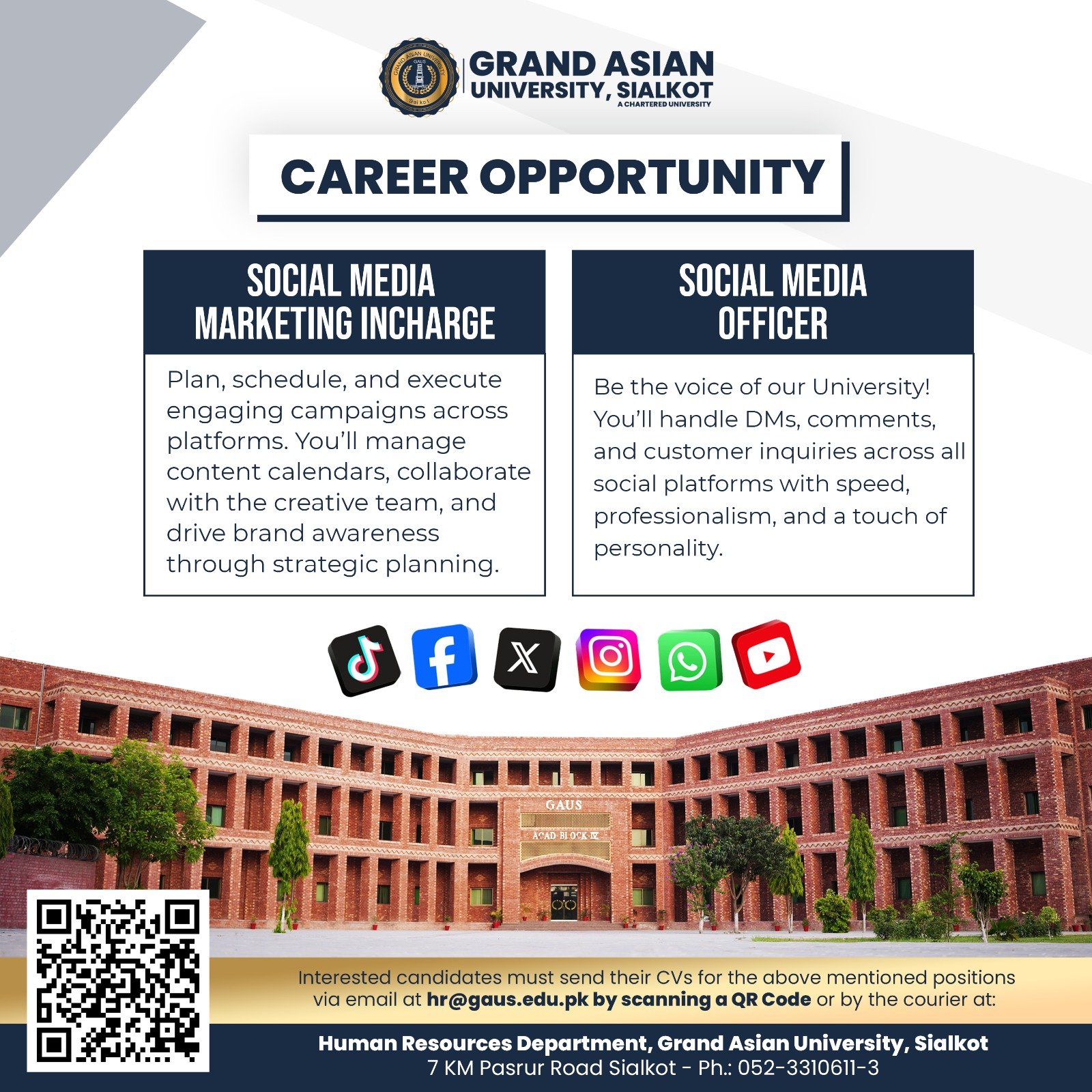 Career – Grand Asian University Sialkot..!